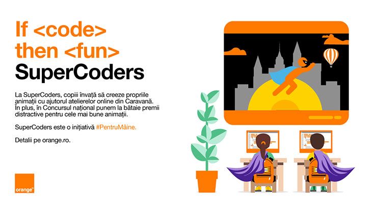Orange invită elevii pasionați de animații și povești cu eroi să le creeze chiar ei la o nouă ...